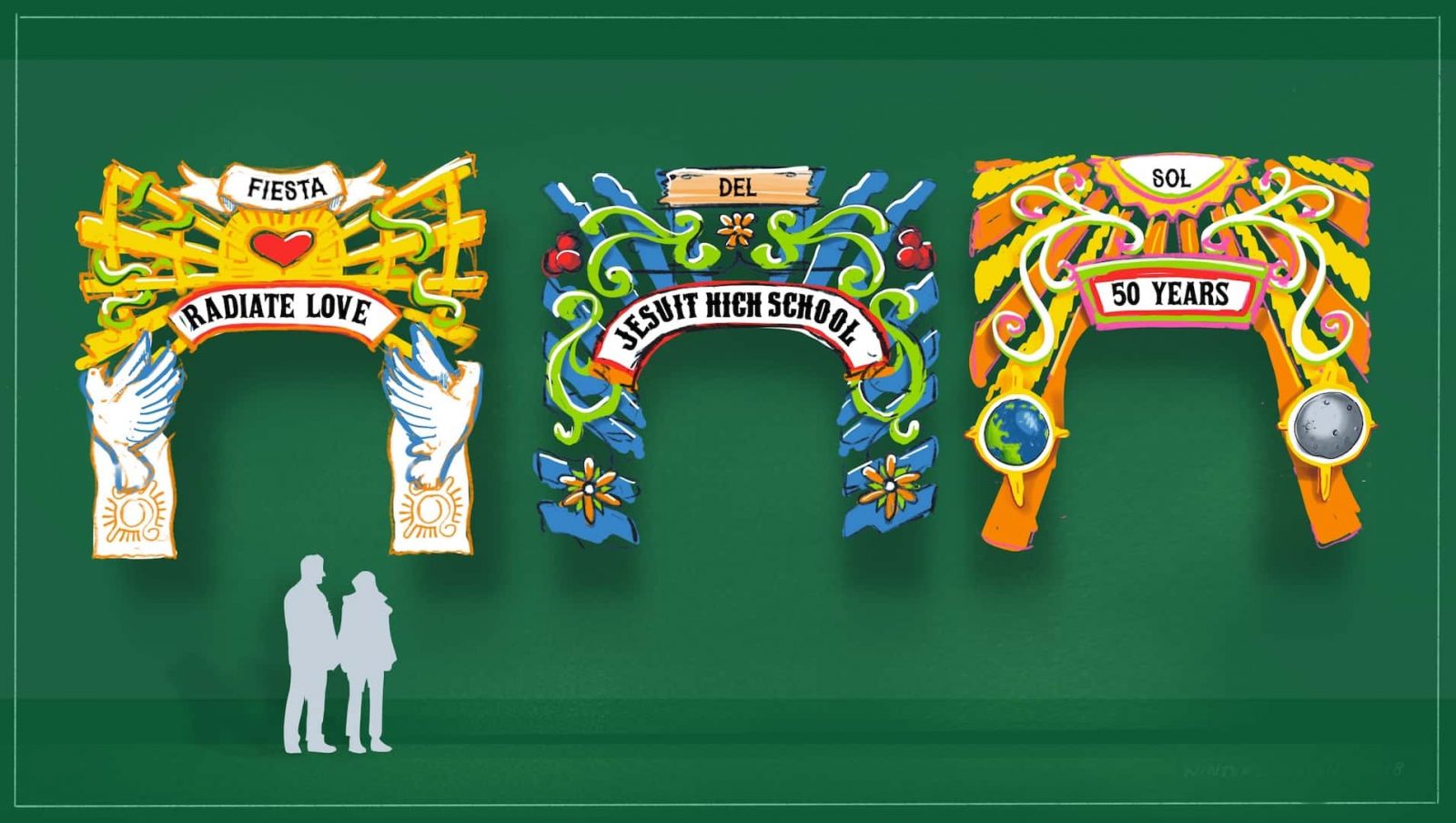 “Fiesta Del Sol” Hanging Muraled Arches – Frankie Winters